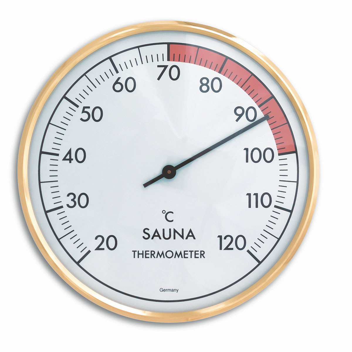 Analogue sauna thermometer with metal ring | TFA Dostmann