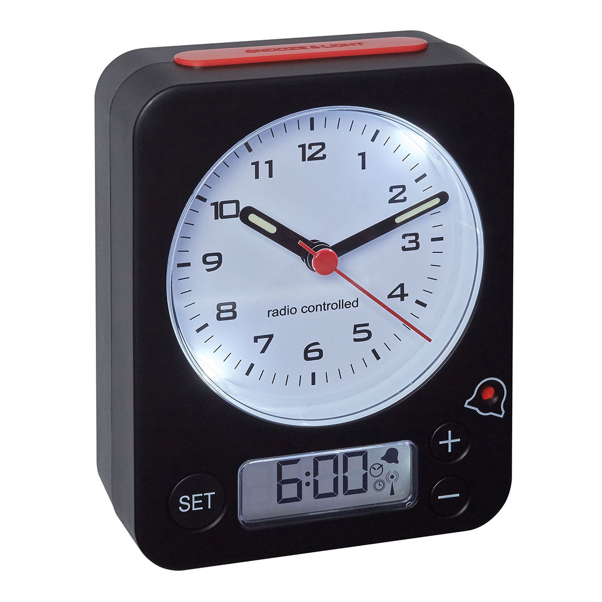 Analoger Funk-Wecker mit digitaler Alarmeinstellung COMBO | TFA Dostmann