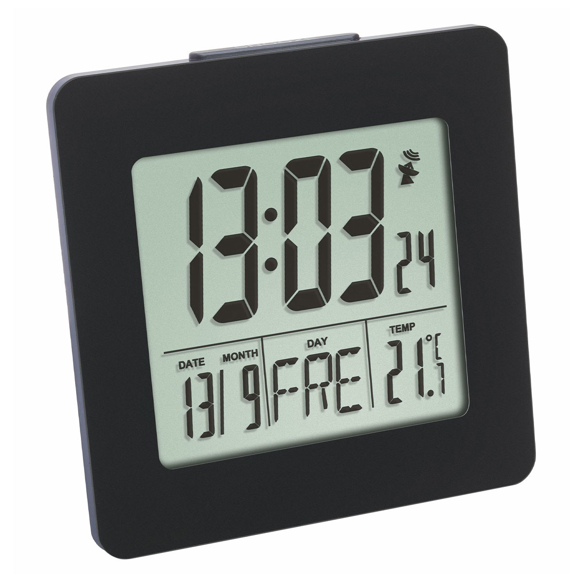 Digital radio-controlled alarm clock with temperature | TFA Dostmann