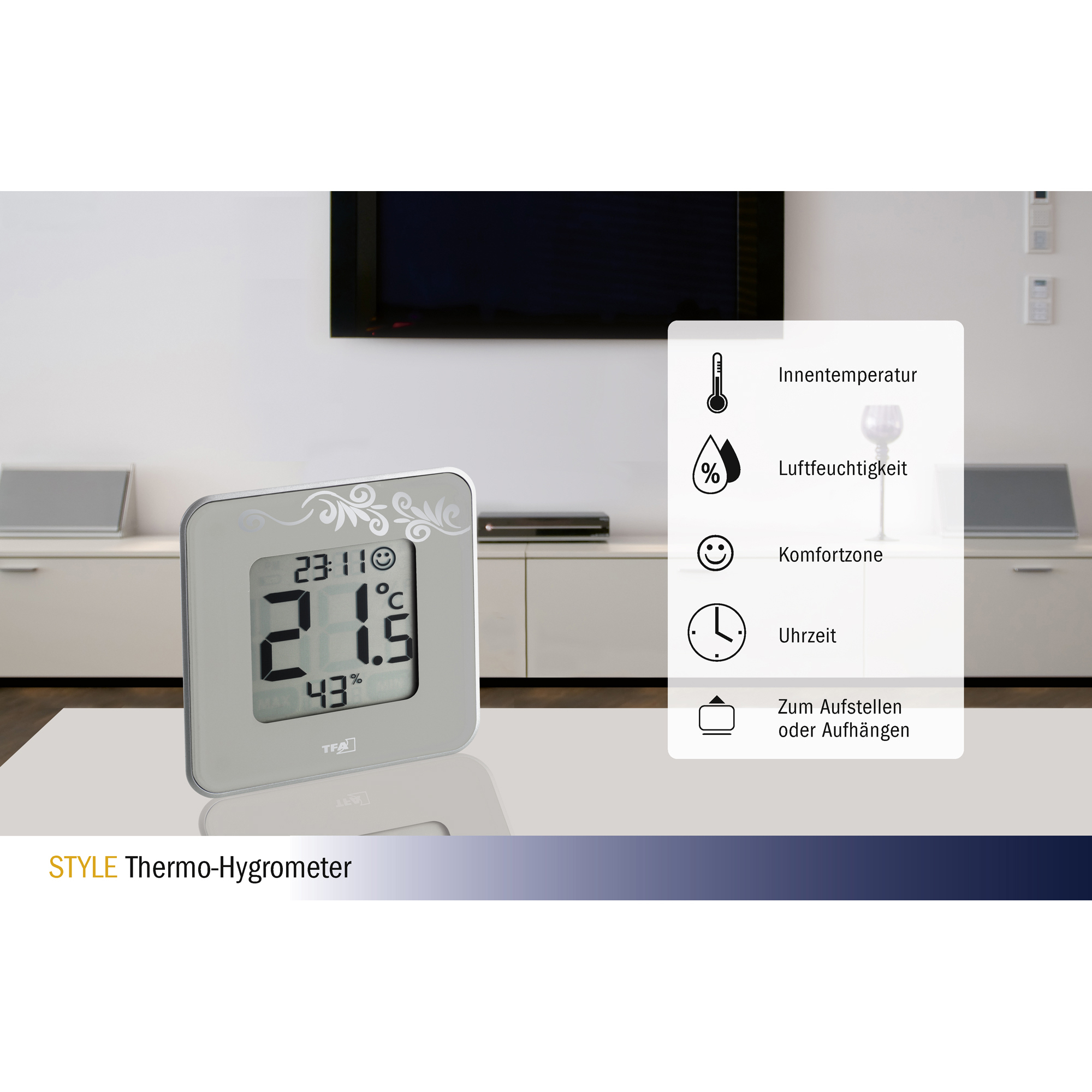 Digital thermo-hygrometer STYLE – TFA Dostmann