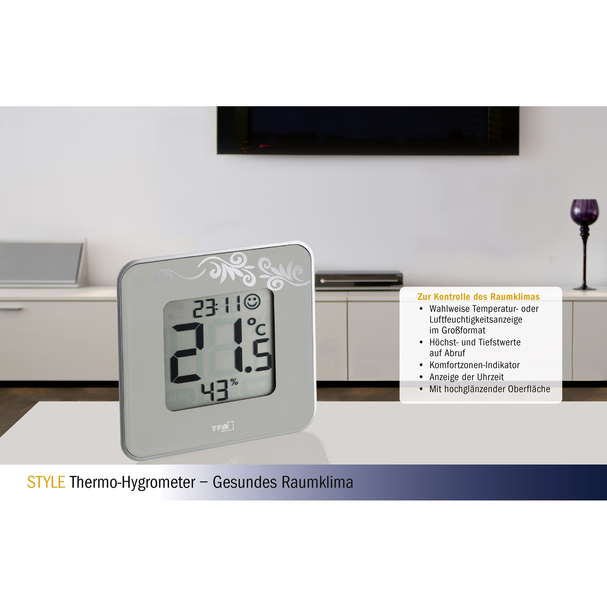 Digital thermo-hygrometer STYLE – TFA Dostmann