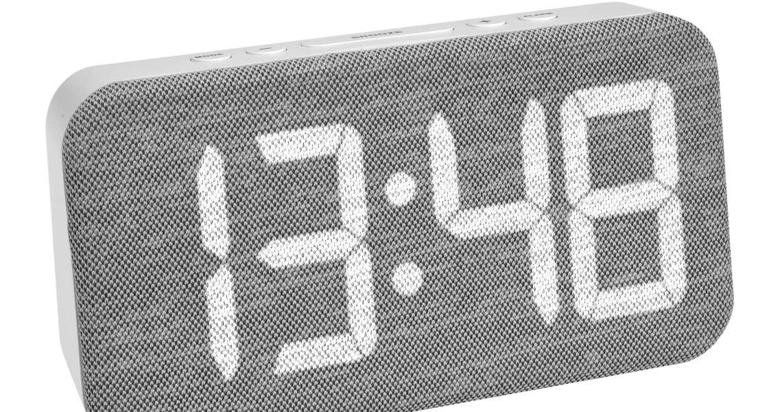 Digital alarm clock with cloth front panel and LED digits | TFA Dostmann