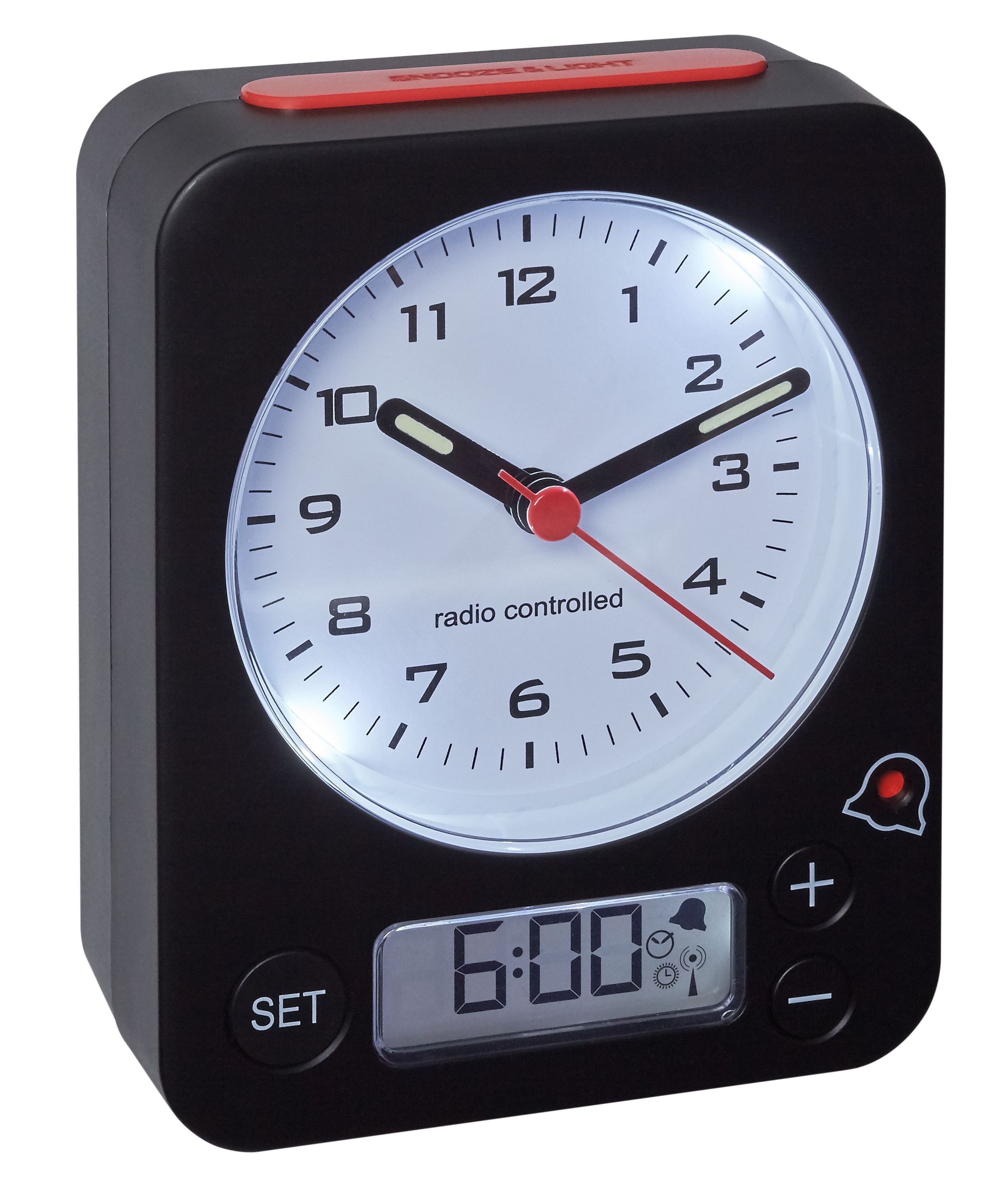 Analoger Funk-Wecker mit digitaler Alarmeinstellung COMBO | TFA Dostmann