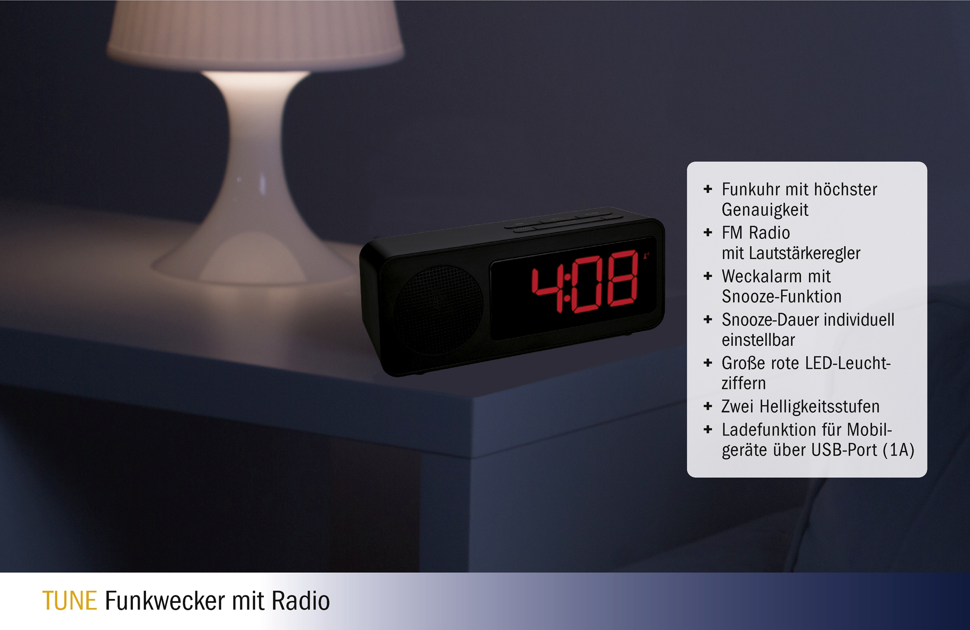 Digitaler Funk-Wecker mit Radio TUNE | TFA Dostmann